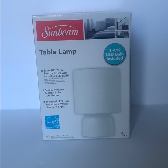 Sunbeam | Accents | Sunbeam White Table Light | Poshmark